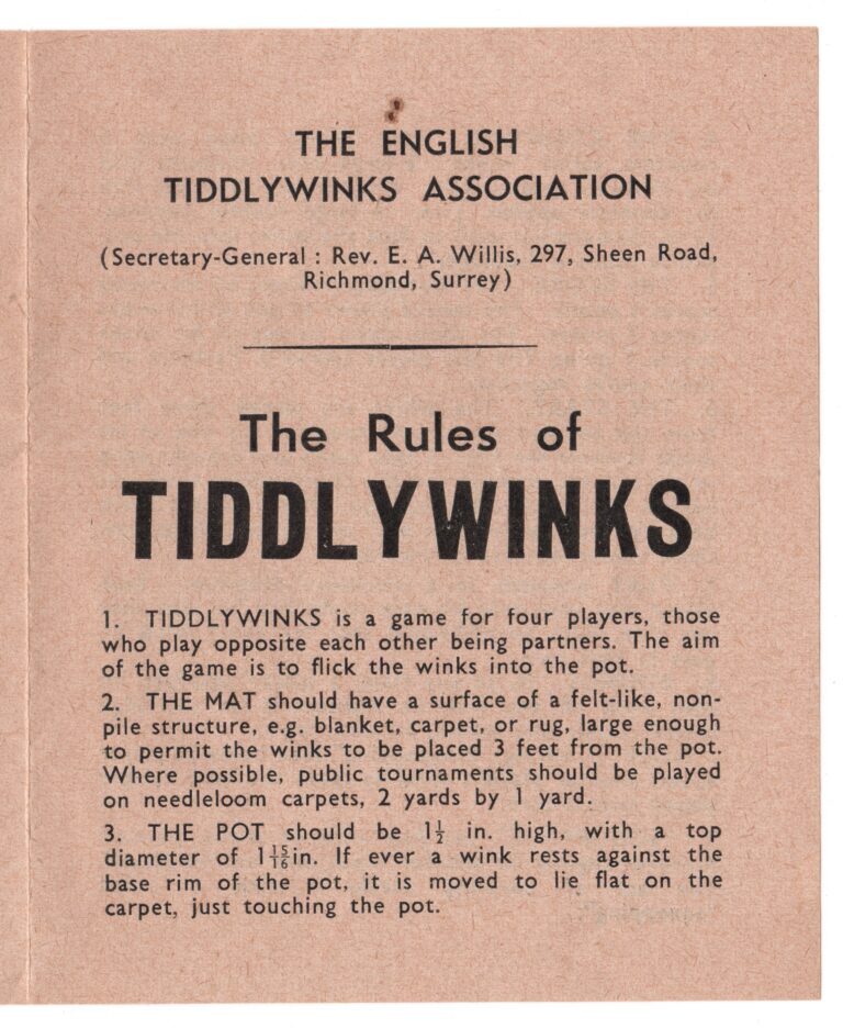 Tiddlywinks • Origins and Evolution of the Noble & Royal Game – North ...