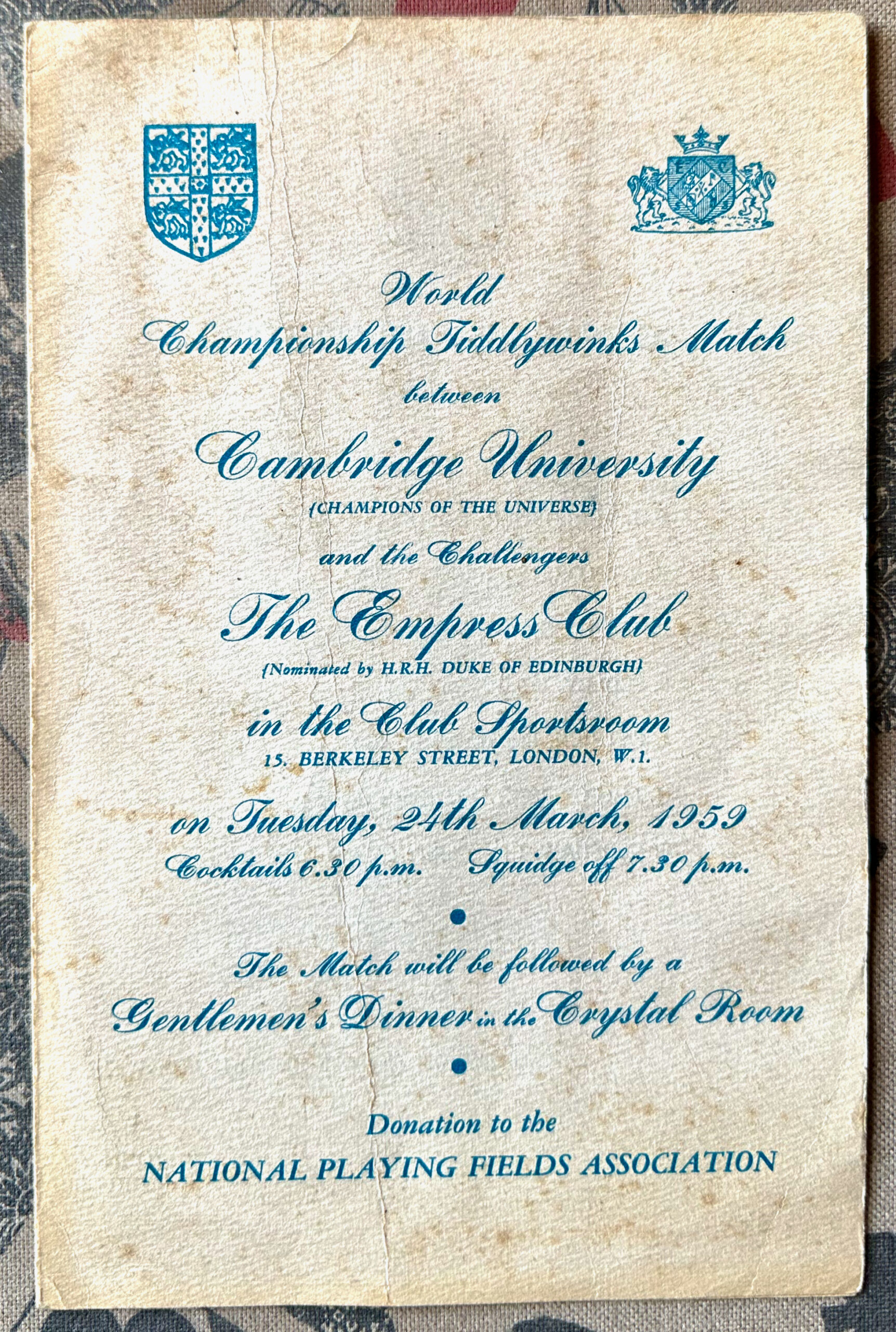 CUTwC vs. Empress Club • 1959 – North American Tiddlywinks Association